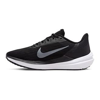 Nike Femme Air Winflo 9 Womens Road Running Shoes, Black/White-DK Smoke Grey-Pure Platinum, 36 EU