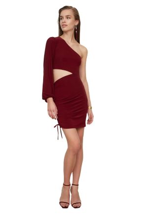 Trendyol Trendyol Damen Detailed Dress, Burgundy, 38 EU