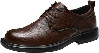 Generic Chaussures habillées for Hommes, Chaussures Derby à Lacets, Bout Rond, Cuir végétalien, Couleur Unie, Semelles Basses antidérapantes en Caoutchouc, Ch