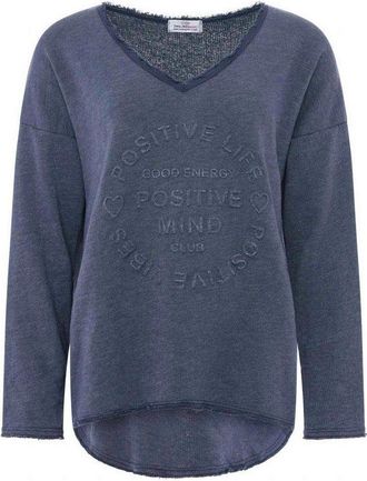 Zwillingsherz Sweatshirt Positive Mind (1-tlg) Fransen