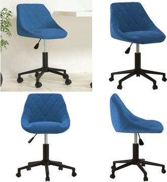 vidaXL B&uuml;rostuhl Drehbar Blau Samt - Vidaxl