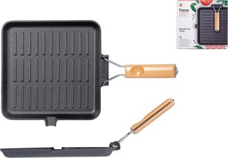 hOme Home 2600 Grillpfanne, Gusseisen, Schwarz