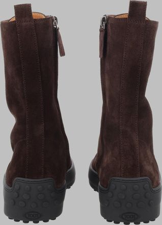 Tod's Womens Ankle Boots Winter Gommino Brown Leather Calfskin