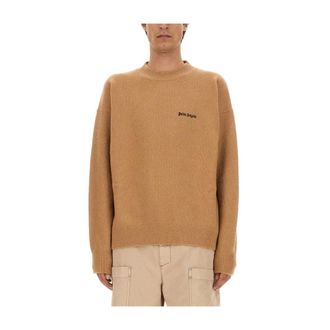 Palm Angels Homme, Pulls, Beige, Taille: M Logo Tricots