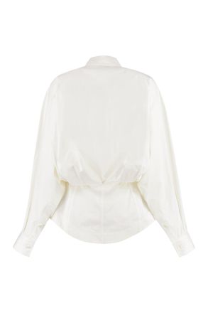Bottega Veneta Womens Shirt Long-Sleeve Cotton Chalk