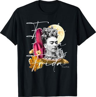 Frida Kahlo T-Shirt, Schwarz, S, Damen, Unisex Kinder, Kurzarm, Klassisch, Kunst, Einfarbig, Crew-Ausschnitt, Klein, Regulär