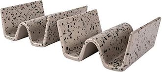 Sagaform Ditte Tacohalter-Set 2-teilig aus Steingut in der Farbe Grau-Schwarz, Ma&szlig;e: 11,5cm x 11,5cm x 5,5cm, 5018333