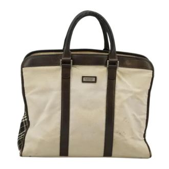 Burberry Pre-owned Toile sacs-main - Femme - Pre-owned - Blanc - Taille: ONE Size