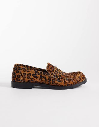 WALK LONDON Walk London - Dawn - Loafer mit Steg und Leopardenmuster-Bunt