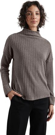 Street One Damen A322507 Shirt Mit Rippstruktur, Morel Brown Mel., 40 EU