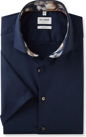 Olymp Herren Oberhemd Kurzarm Level Five,Faux Uni,366 Level 5 Body fit (15.05.2015 - F16),16 Royal Kent,Marine 18,39