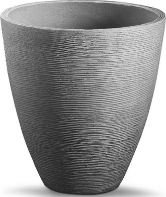 Deuba Blumentopf 40x42cm 32 Liter Kunststoff Wetterfest Bruchfest Indoor Outdoor Übertopf Pflanztopf Pflanzkübel Grau