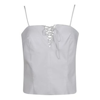 Federica Tosi Stylisches Lace-Up Top - - Tops - Damen - Wei&szlig; - L