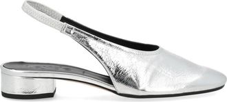 Aeyde Femme, Chaussures, Gris, Taille: 39 1/2 EU Dua Slingback en cuir lamin&eacute;