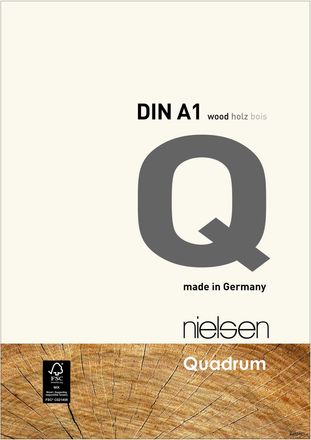 Nielsen Design Bilderrahmen, 59,4 x 84,1 cm (A1), Holz, Reinweiß, Posterrahmen zum Aufhängen im Hoch- & Querformat, Echtglas, Quadrum