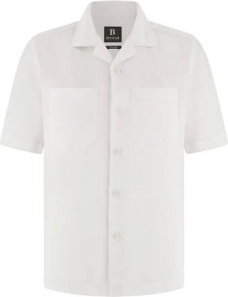 Boggi Milano Homme, Chemises, Blanc, Taille: 2XL Chemise en Lin Coupe R&eacute;guli&egrave;re