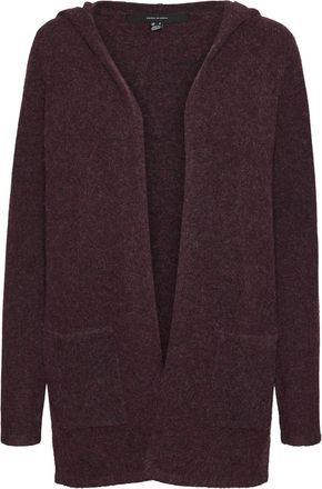 Vero Moda Damen Vmdoffy Ls Open Hood Vest Ga Noos Strickjacke, Winetasting/Detail:Melange,S