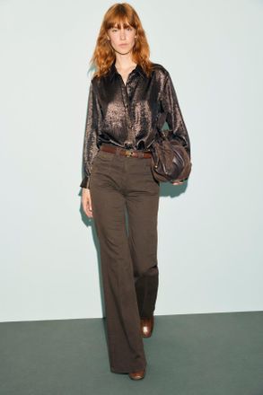 Gerard Darel Chemise satin&eacute;e mordor&eacute;e - LOYCE - Marron