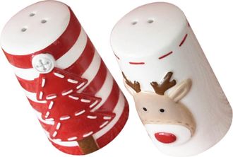 Cabilock Handgemachter Salz- und Pfefferstreuer Aus Keramik mit Weihnachtlichem Pfefferstreuer