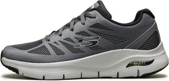 Skechers Herren Arch Fit Charge Back Sneaker, Charcoal Textile/Synthetic/Black Trim, 43 EU