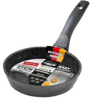 STONELINE Poêle à frire 14 cm, Poêle à Omelette, Poêle à Revêtement Antiadhésif avec de vraies particules de pierre, adaptée à toutes les plaques de cuisson y c