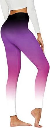 Generic Legging de sport 2026 pour femme - D&eacute;grad&eacute; - Imprim&eacute; d&eacute;grad&eacute; - Taille haute - Pantalon de yoga, rose vif, XXL