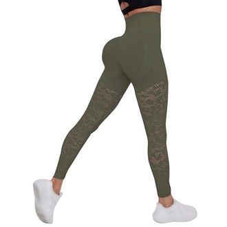Generic Legging avec taille, structure en maille ouverte, sculpte les hanches et le ventre, s&eacute;chage rapide, id&eacute;al pour le yoga et les sports de plein air Legg