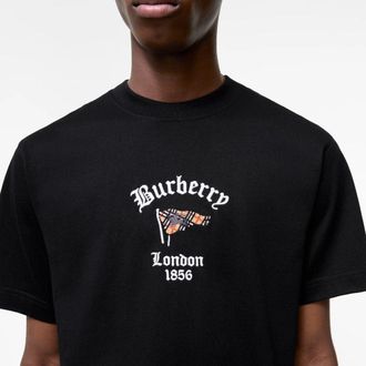 Burberry Logo-Embroidered T-Shirt - Black