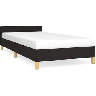 vidaXL Bettgestell mit Kopfteil ohne Matratze Schwarz 90x200 cm Stoff Vidaxl