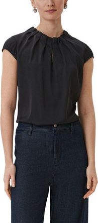 Comma Satinbluse mit Raffung am Hals