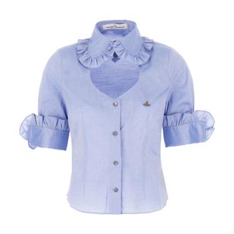 Vivienne Westwood Femme, Blouses et Chemises, Bleu, Taille: 40 FR Toulouse Frill Shirt
