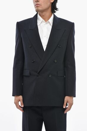 Saint Laurent Doppelreihiger Blazer aus Wollmischung Saint Laurent
