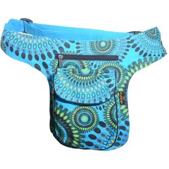 Kunst und Magie Bauchtasche Mandala-Print Gürteltasche Festivaltasche, Farbe:Türkis
