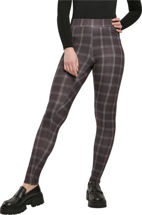 Urban Classics Damen Ladies Soft AOP Leggings blackcheck, 3XL
