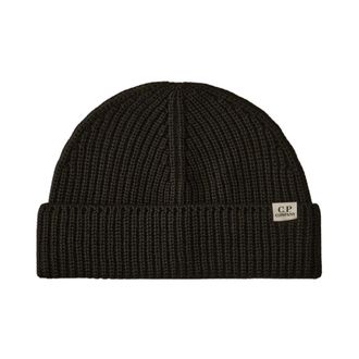 C.P. Company C.p. Company, Homme, Accessoires, Noir, Taille: ONE Size Bonnet en Laine Mérinos Noir
