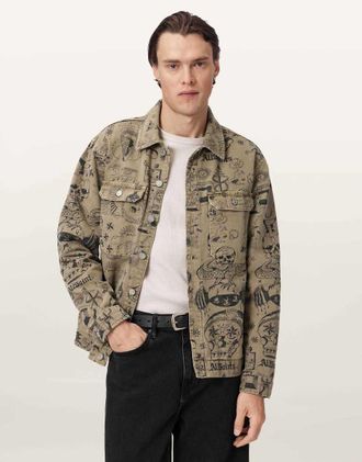 AllSaints Sherb - Surchemise en toile - Marron sable