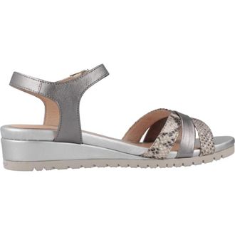 Stonefly Schlangen gepr&auml;gte Ledersandalen - - Shoes - Damen - Grau - 36 EU