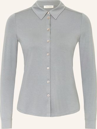 Marc O'Polo Marc Opolo Hemdbluse Aus Jersey blau