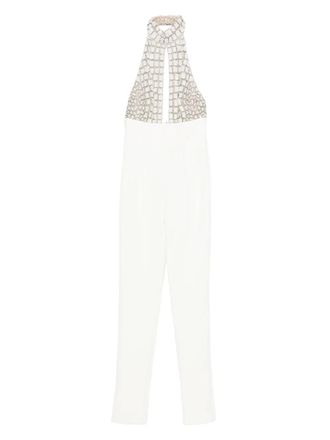 Elisabetta Franchi combinaison à dos-nu - Blanc