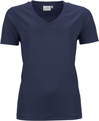 James & Nicholson Damen Ladies Active-V T-Shirt, Blau (Navy), 36 (Herstellergr&ouml;&szlig;e: M)