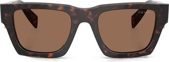 Prada Eckige Sonnenbrille in Schildpattoptik - Braun