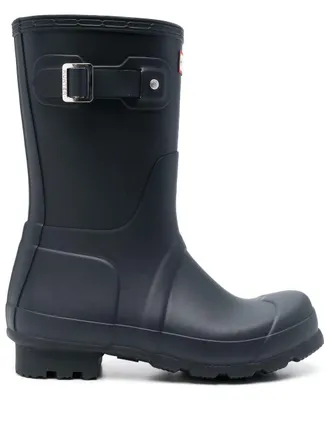 Hunter bottes de pluie &agrave; patch logo - Bleu