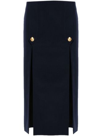 Chlo&eacute; jupe fendue &agrave; coupe mi-longue - Bleu