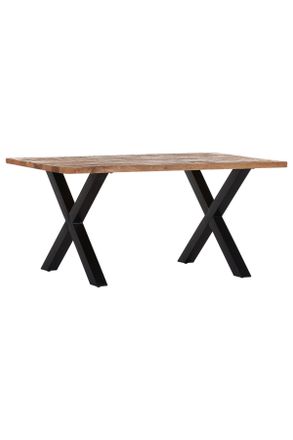 Landscape Esstisch, Natur, Holz, Mangoholz, massiv, rechteckig, X-Form, 90x76x160 cm, Esszimmer, Tische, Esstische