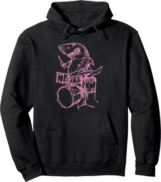 Seembo Hai spielt Schlagzeug, Fisch, Schlagzeuger, Lustiger Beachrock-Musiker Pullover Hoodie