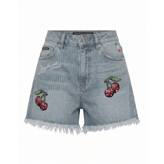Philipp Plein Damen, Shorts, Blau, W31Gr&ouml;&szlig;e
