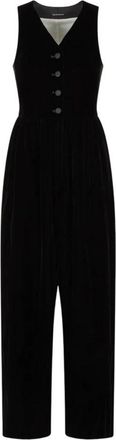 Emporio Armani Femme, Combinaisons et Ensembles, Noir, Taille: 38 FR Velvet Jumpsuit