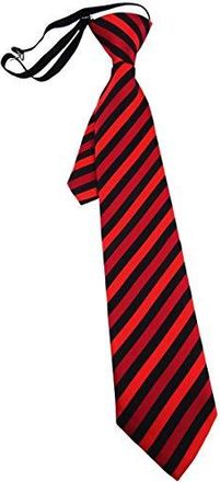 TigerTie cravate de s&eacute;curit&eacute; en rouge noir ray&eacute; - pr&eacute;-li&eacute;e &eacute;lastiqu&eacute;e