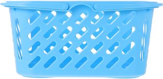 Valiclud Kunststoff Einkaufskorb 10L Tragbarer Aufbewahrungskorb mit Doppelgriffen Stabiler Gem&uuml;sekorb f&uuml;r Haushalt und Supermarkt Hellblau