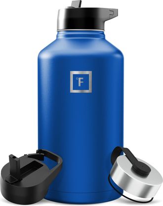 Iron Flask Edelstahl Trinkflasche mit Strohhalm - 650/950/1200/1800 ml - Kohlens&auml;ure Geeignet Auslaufsicher Doppelwandig Isoliert Thermosflasche BPA-Freie - Wass